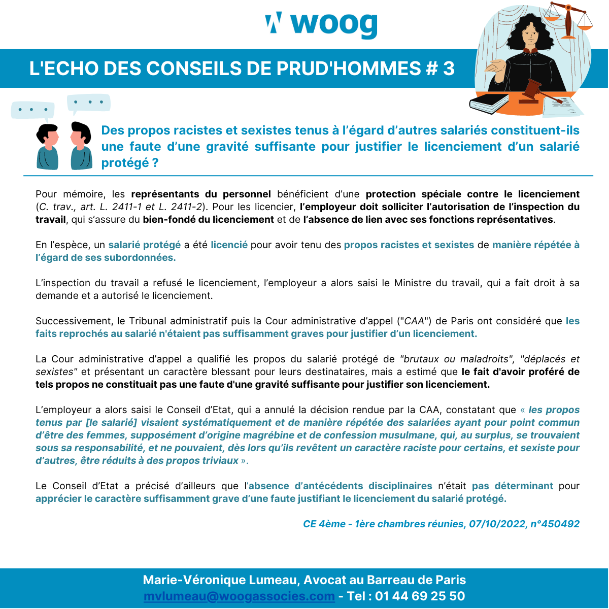 L'écho des Conseils de prud'hommes - Woog